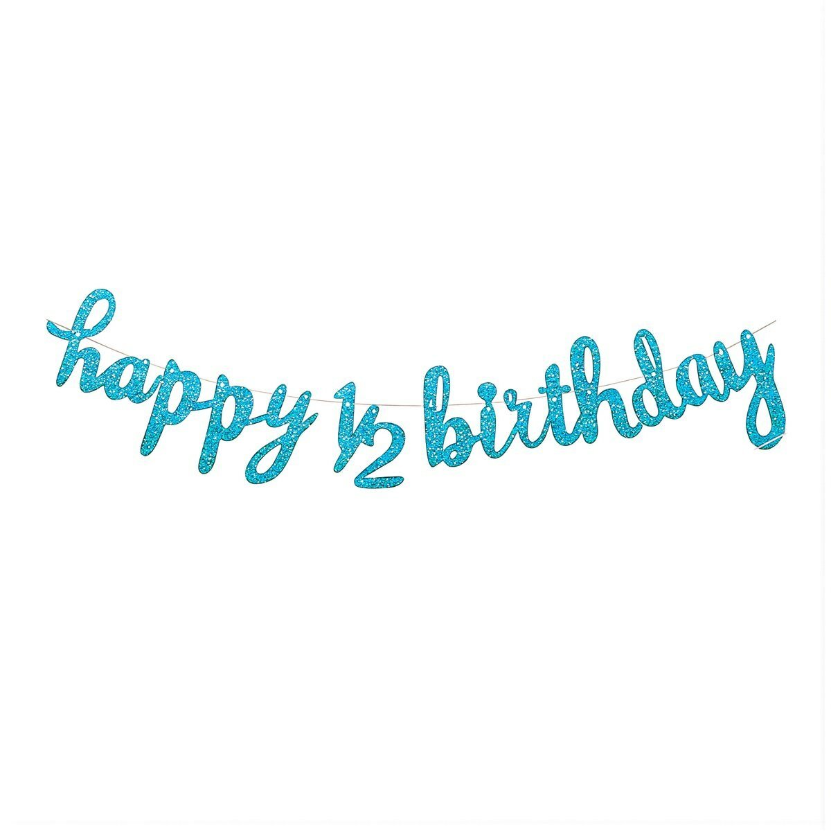 Гирлянда для дня рождения с надписью happy birthday золотой блестящий бумажный баннер для оформления праздничной зоны дома или в кафе, синий happy 1/2 birthday