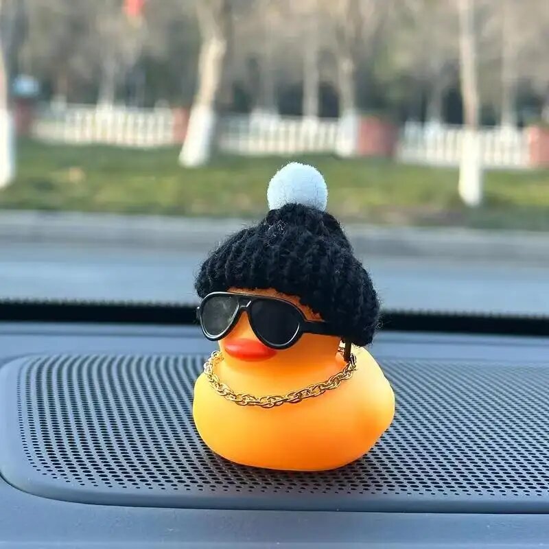 Зимние Резиновые Уточки-украшения Для Автомобиля Black, Черный