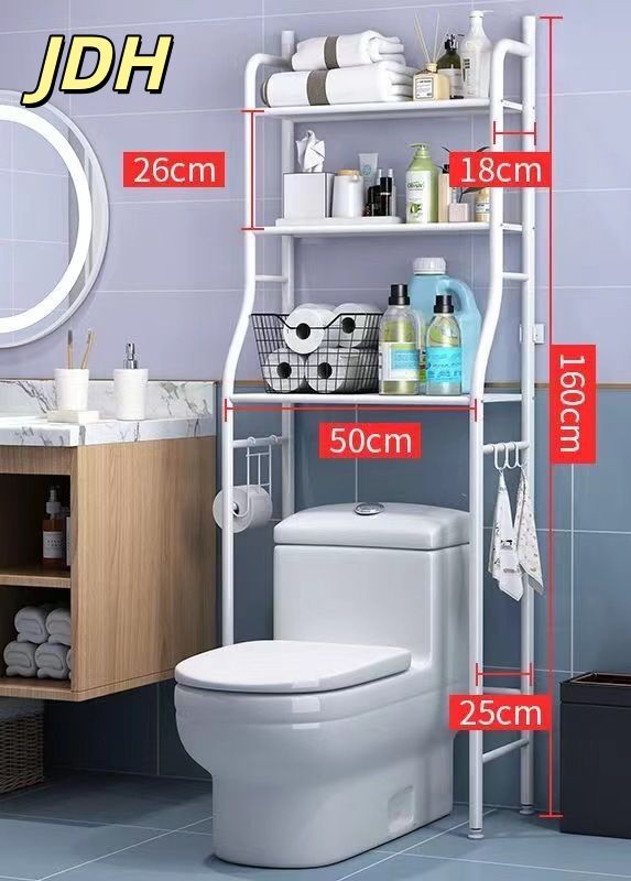 Стеллаж для ванной комнаты, металлический, белый, 50x160x25 см
