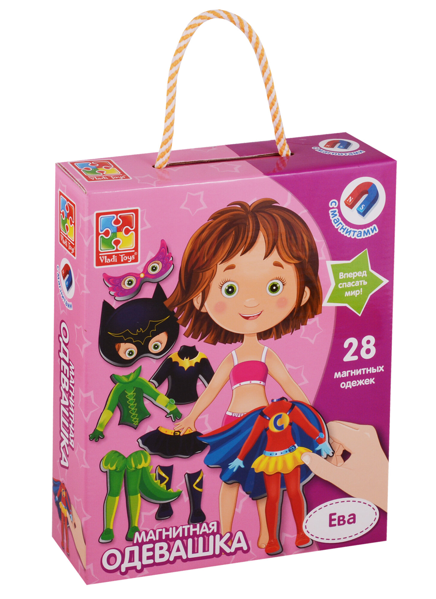 Магнитная игра-одевашка «Ева» 28 магнитных элементов одежды, Vladi Toys