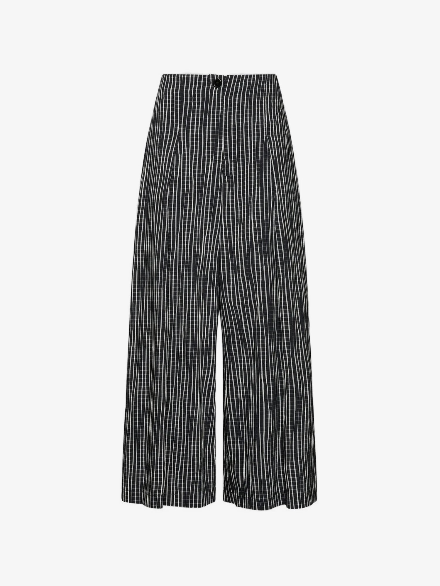 Брюки Elena Miro Check-pattern wide-leg trousers, размер 42, черный — фото 1