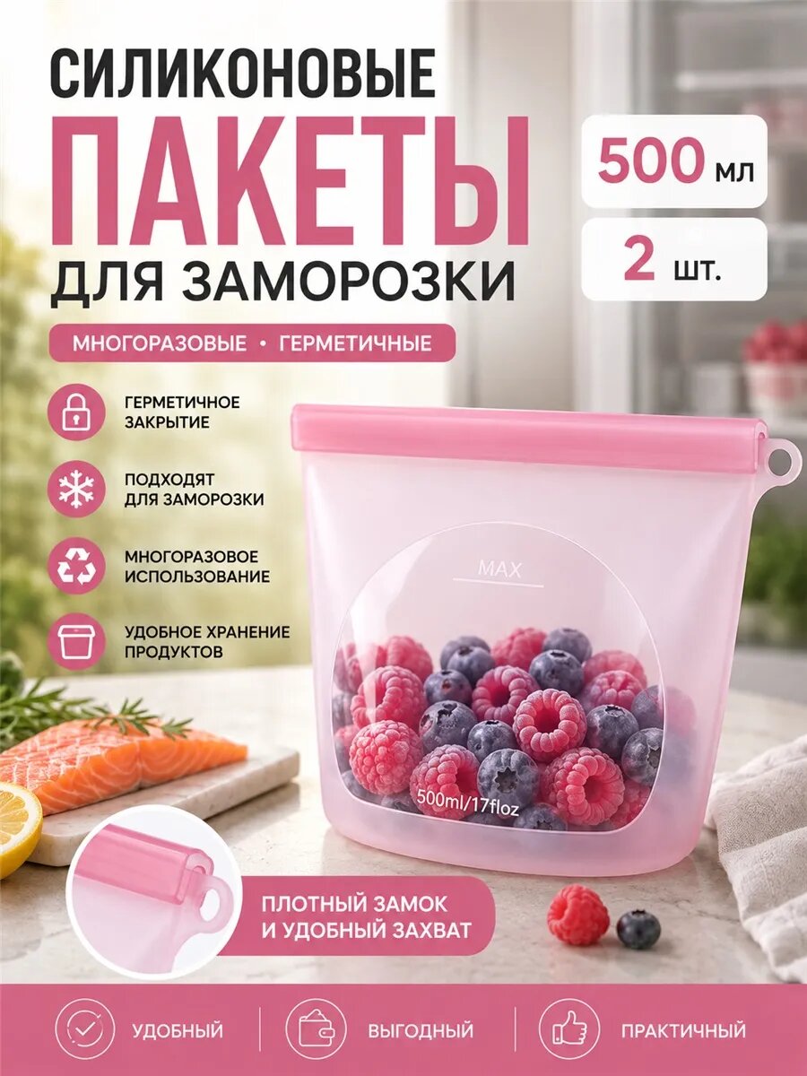 Силиконовые пакеты для заморозки