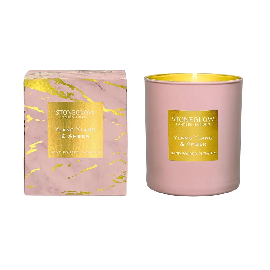 Stoneglow Ylang Ylang and Amber ароматическая свеча 220 гр - Стоунглоу иланг-иланг и амбра для дома