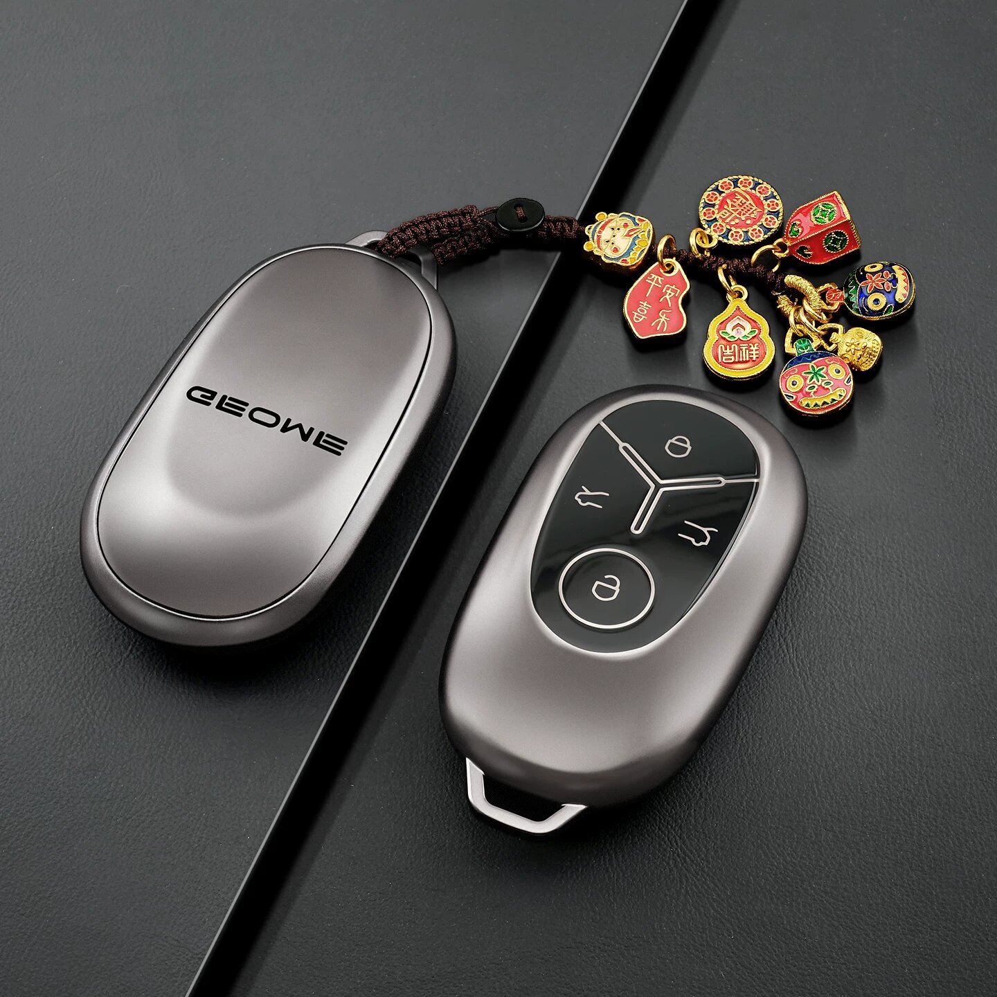 Ключевой брелок Geely Star Wish с монеткой-удачей, гранитный оттенок для моделей 2025/2026, премиум-автодеталь