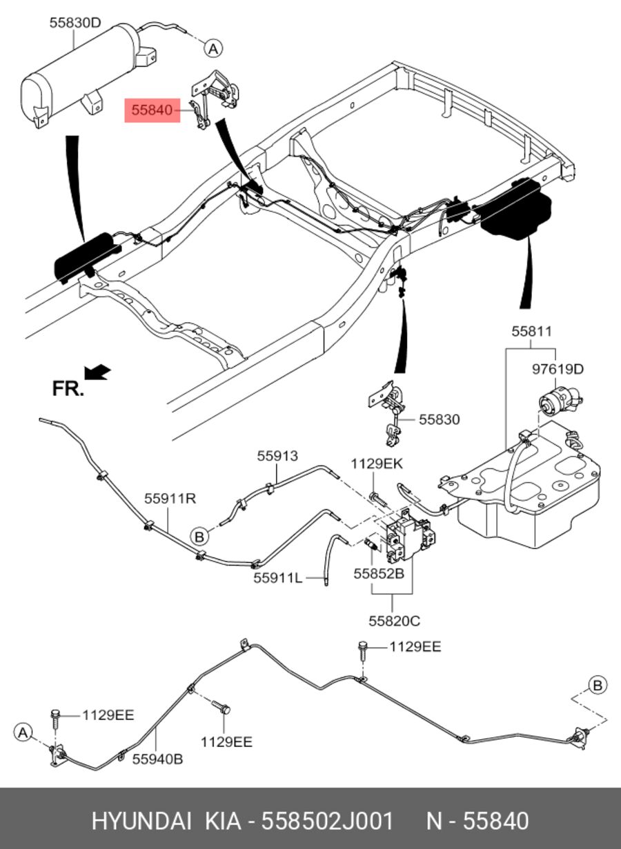 Датчик высоты подъема подвески (клиренса) org (Hyundai/Kia 558502J001)