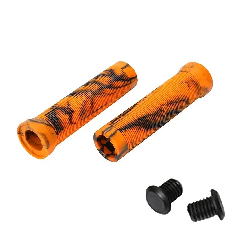 BUCKLOS Ручки для руля велосипеда резиновые 160/125 мм Оранжевый, 125MM-BLACK-ORANGE
