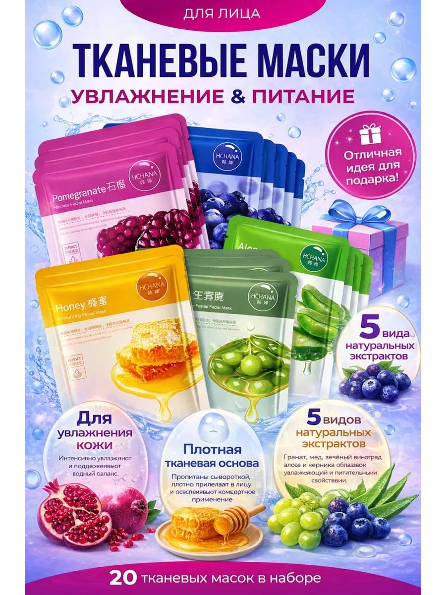 Маски для лица тканевые
