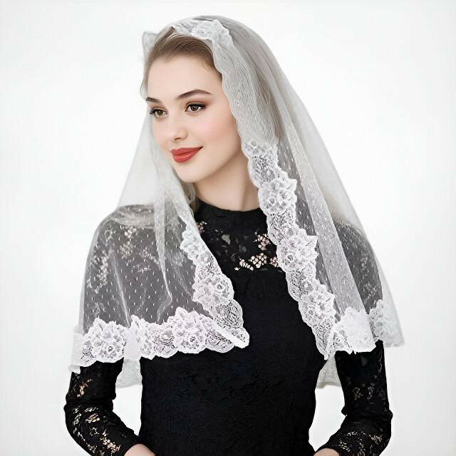 Головной аксессуар из фатина для невесты с кружевной каймой для свадьбы и вечеринки, цвет айвори