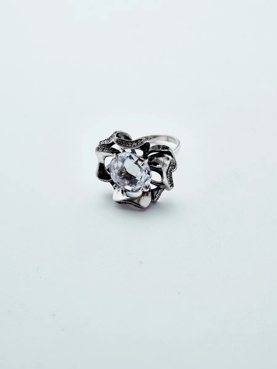 Кольцо БРЮС, серебро, 925 проба, фианит