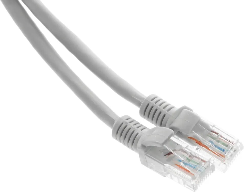 Патч-корд CABLEXPERT PP30-2M литой (molded), U/UTP, кат.5E, 2м, 4 пары, 24AWG, медь, многожильный, серый