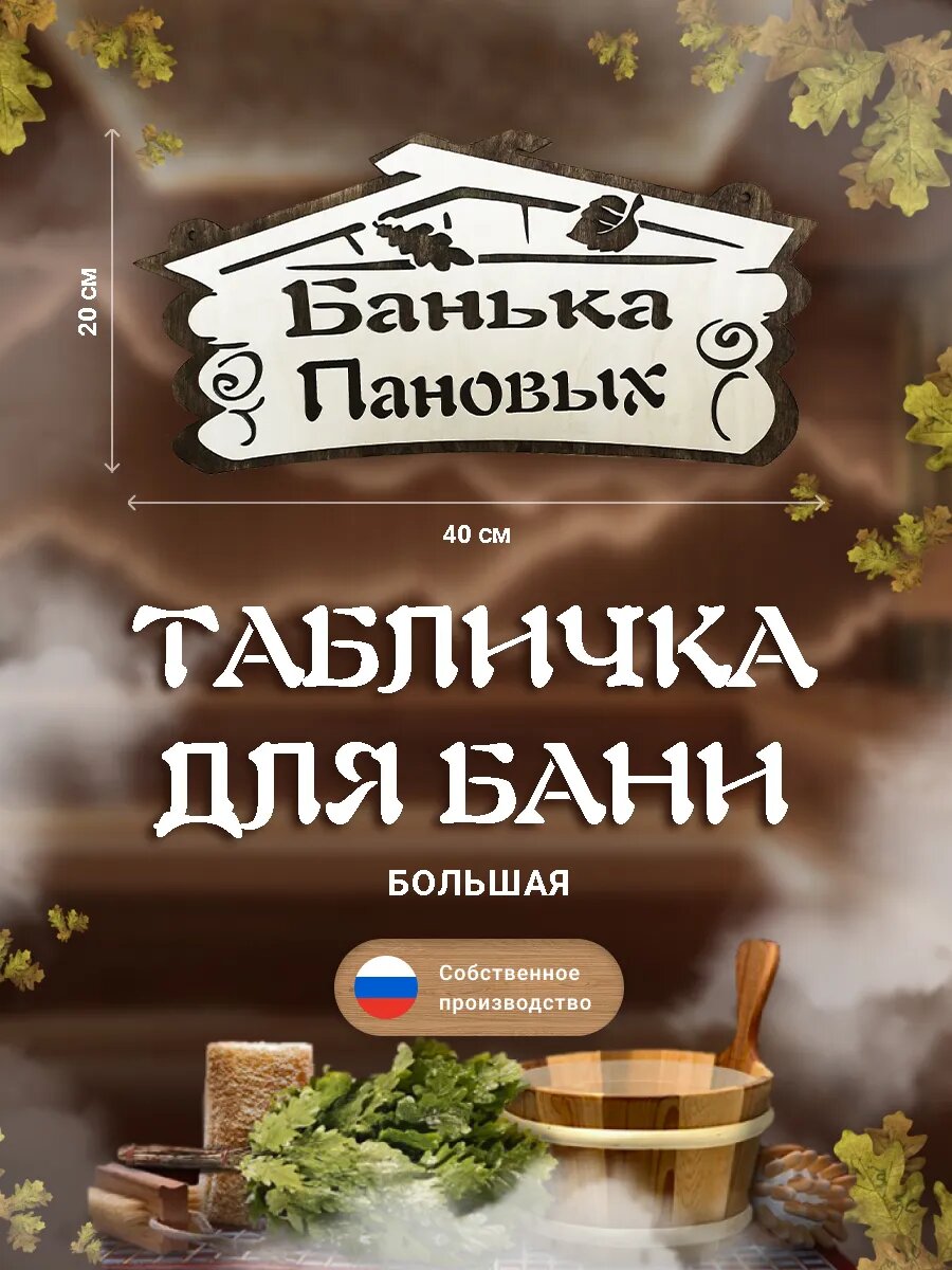 Табличка для бани Банька Пановых