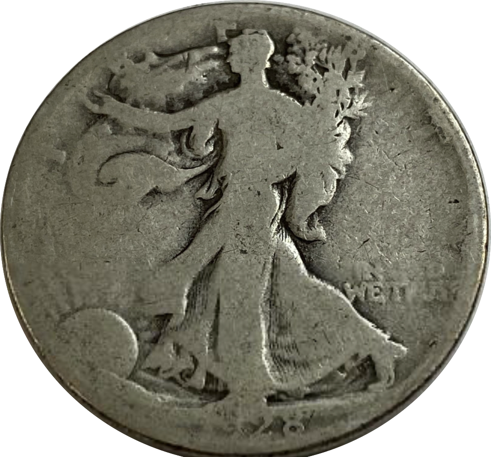 50 центов Walking Liberty 1928 год двор S . F-