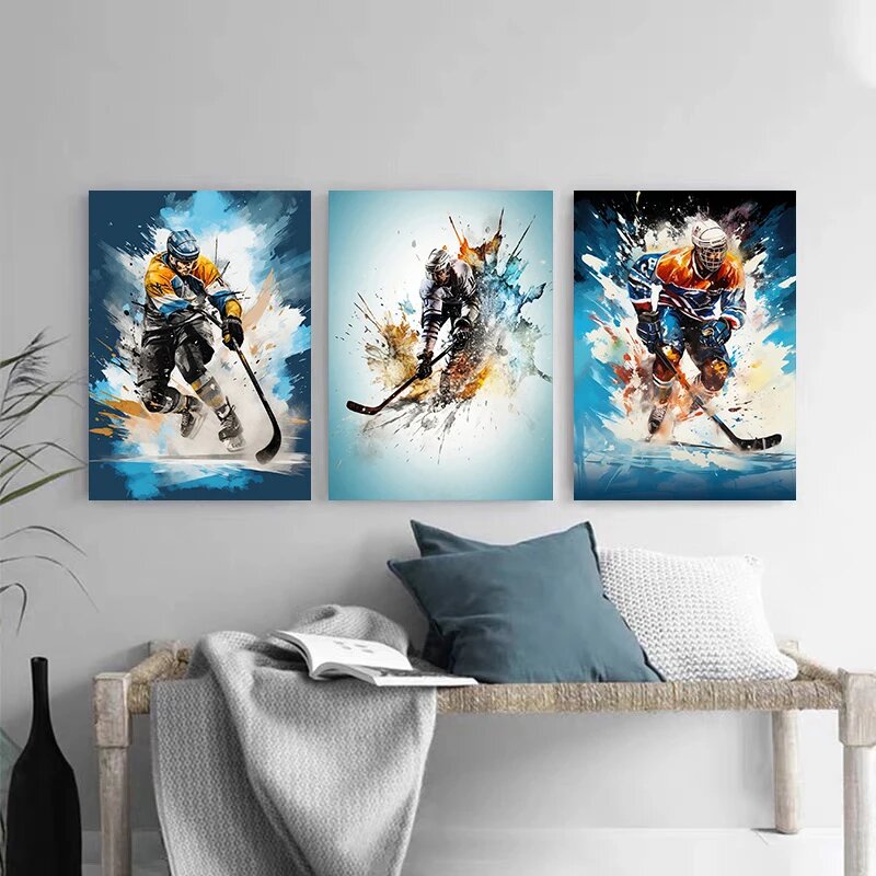 Граффити хоккейный постер набор из 3 штук 50X70cm No Frame