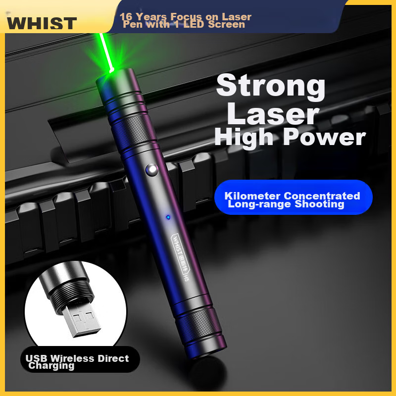 Whist H5 Зеленый лазерный указатель с аккумулятором и USB-зарядкой для астрономии и дальности Цвет：H5-USB прямая