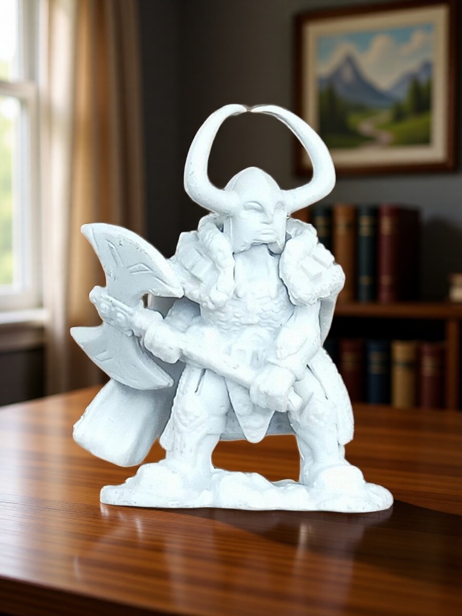 Гном (Дворф) Женщина Воин, Варвар, Dwarf. Грунтованная фигурка для настольных игр WizKids. ДнД / Dungeons & Dragons, Pathfinder