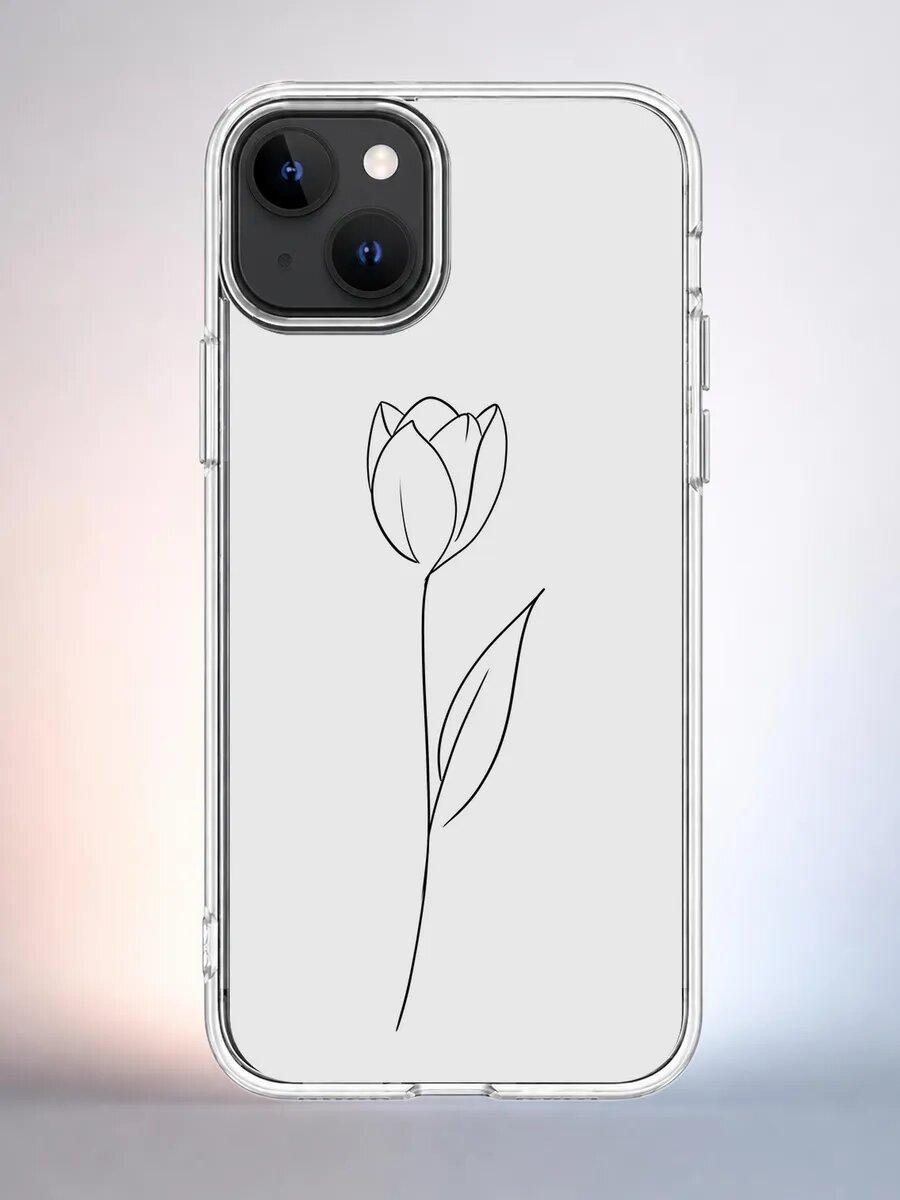 Чехол iPhone 14 тюльпан простой силиконовый