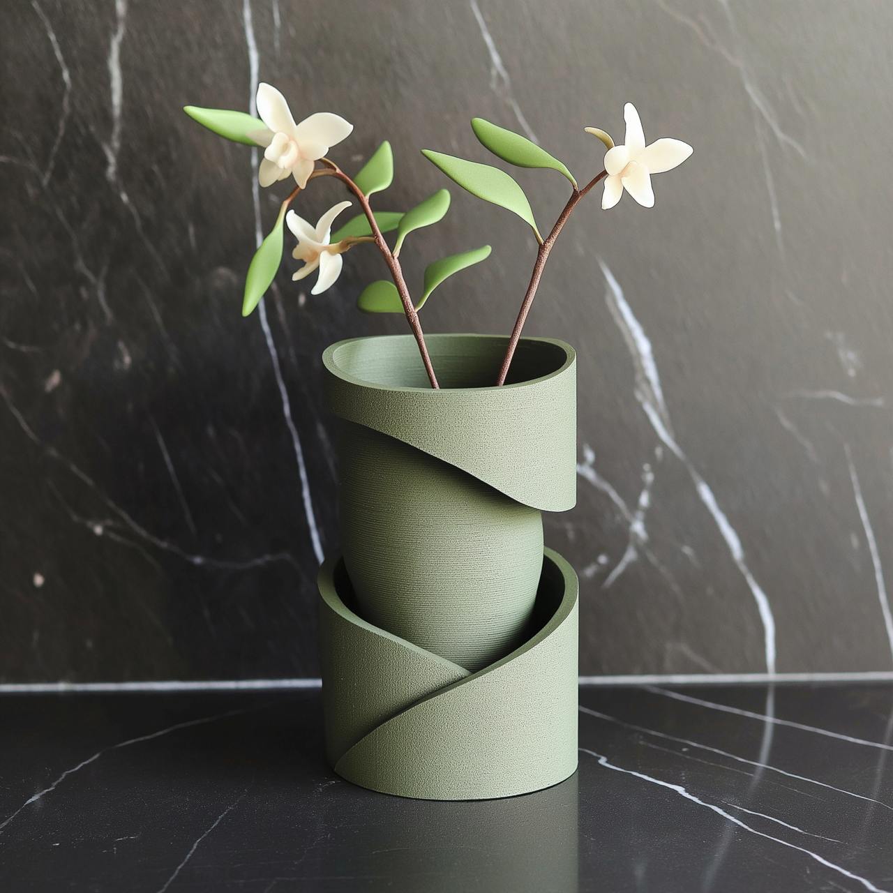 Ваза декоративная спиральная, 3D-печать, 3DOPRU арт. VASE-PR-1199193