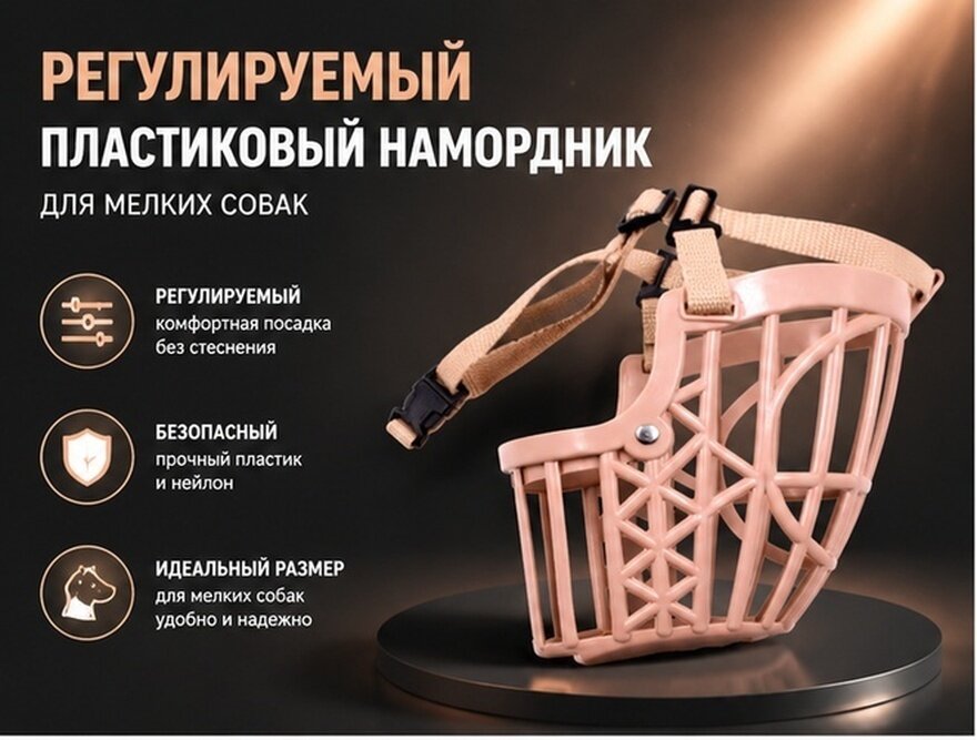 Надёжная Анти-Укушенная Мuzzle Для Маленьких Собак Розового Цвета 9X7.5X7.5CM