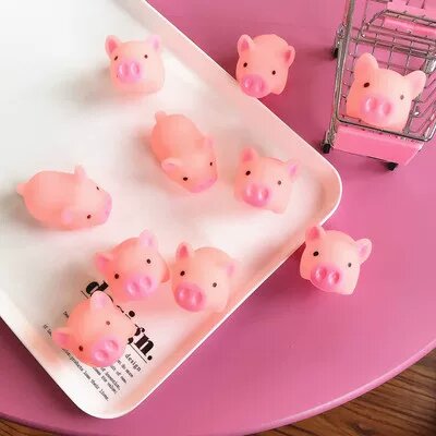 Ванночка игрушка набор розовая свинка 10 штук, водная игра аксессуар