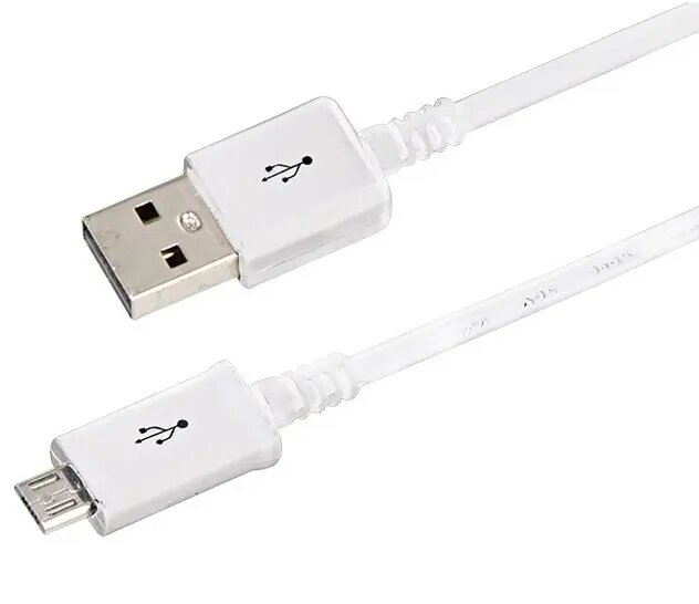 USB кабель REXANT microUSB, длинный штекер, 1 м, белый {18-4269-20} (1 шт)