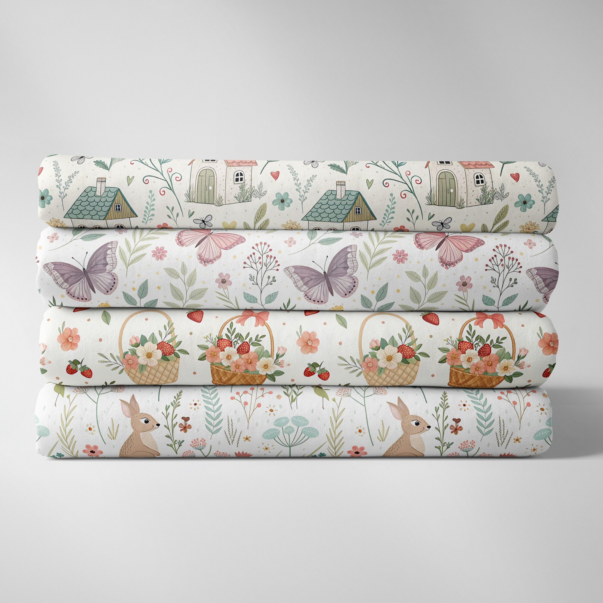 Ткань для шитья и пэчворка, 4 шт, формат Fat Quarter, 18x22 дюйма, лесной принт, для сумок и рукоделия, модель szq002