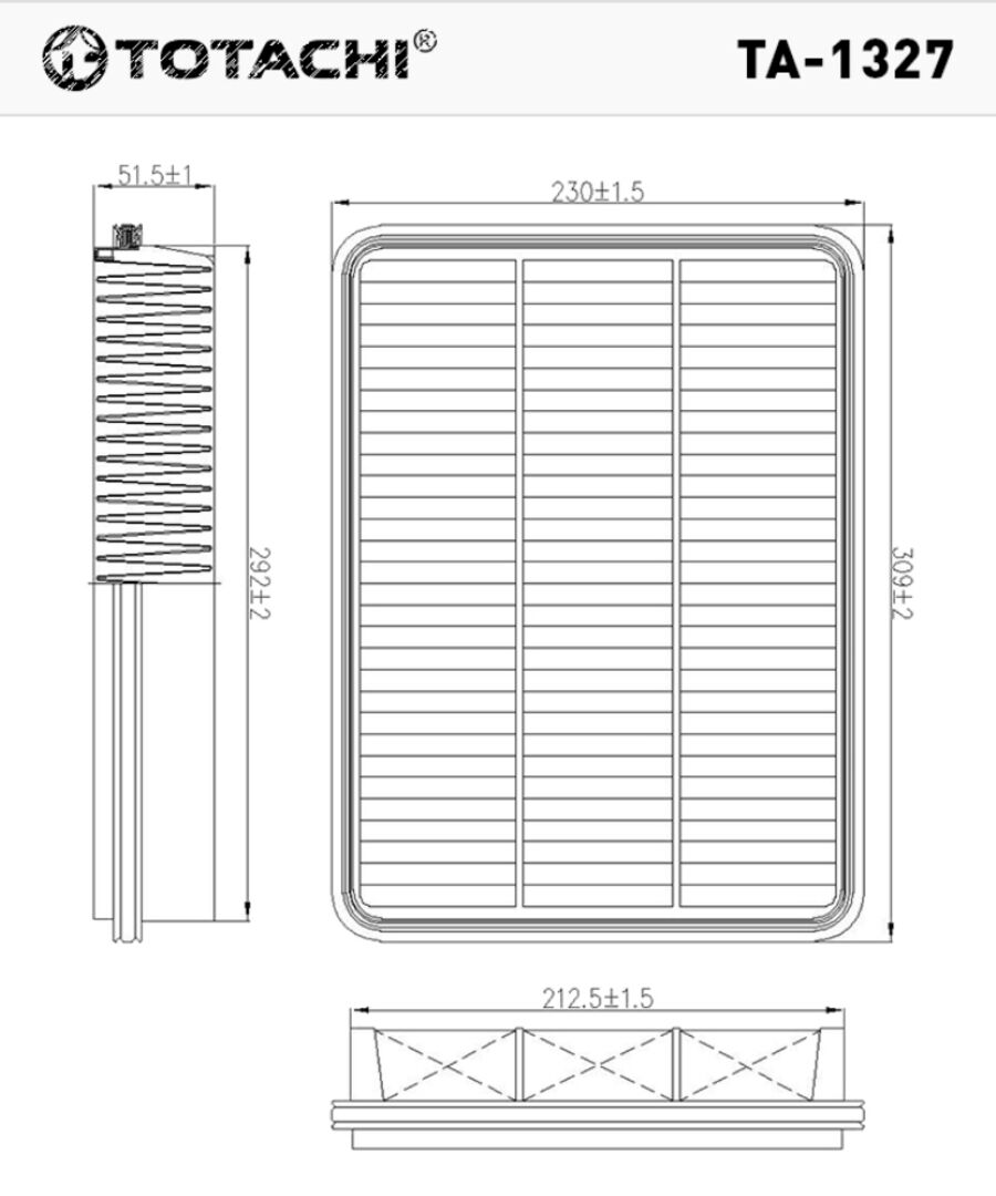 Фильтр Воздушный Totachi Ta-1327 A-194 17801-30040 Mann C 32 005 (TOTACHI TA-1327)
