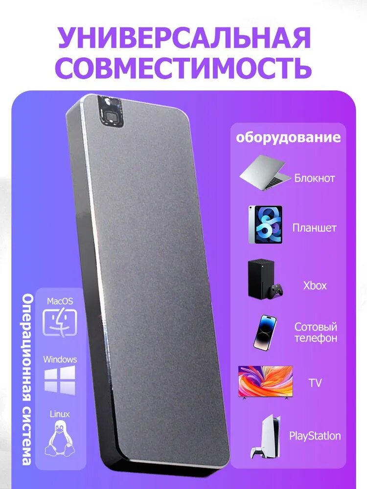 Внешний SSD 1ТБ USB Type-C металл