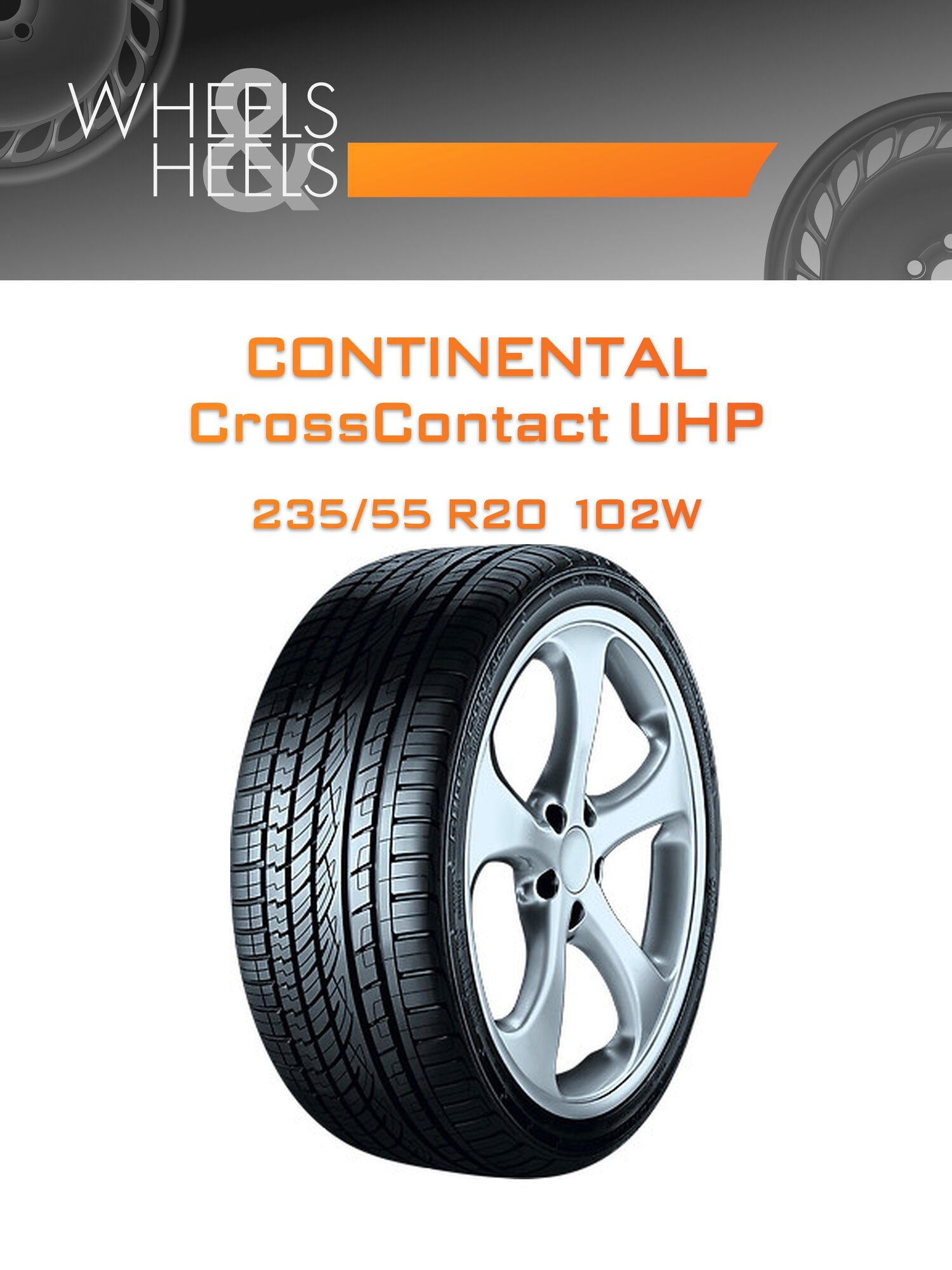 Шина автомобильная CONTINENTAL CrossContact UHP 235/55 R20 102W SUMMER, летняя, универсальная