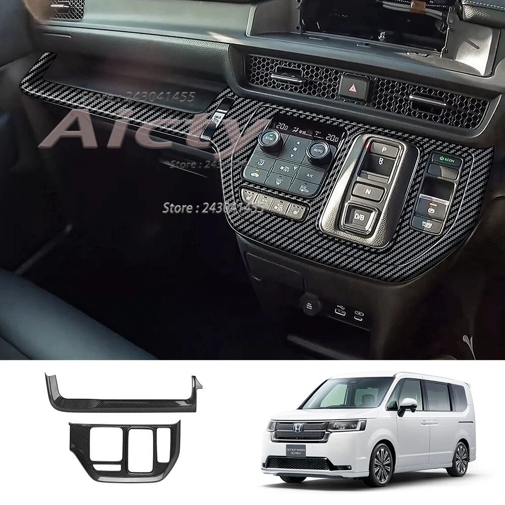Накладка на центральную консоль и панель переключения передач для Honda Stepwgn Spada RP8 2022 2023 2024, аксессуары для интерьера, декоративные наклейки