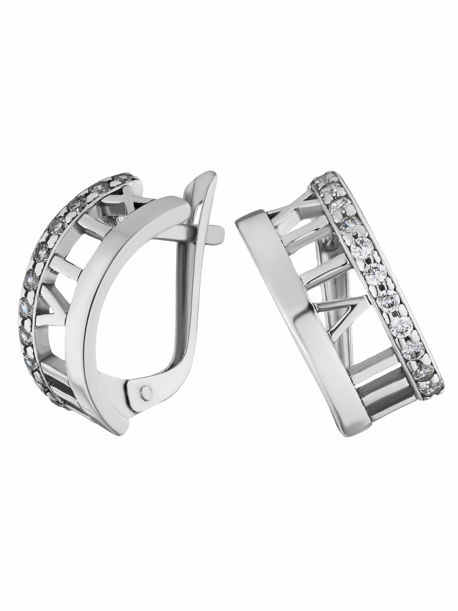 Серьги JULE, серебро, 925 проба, родирование, фианит