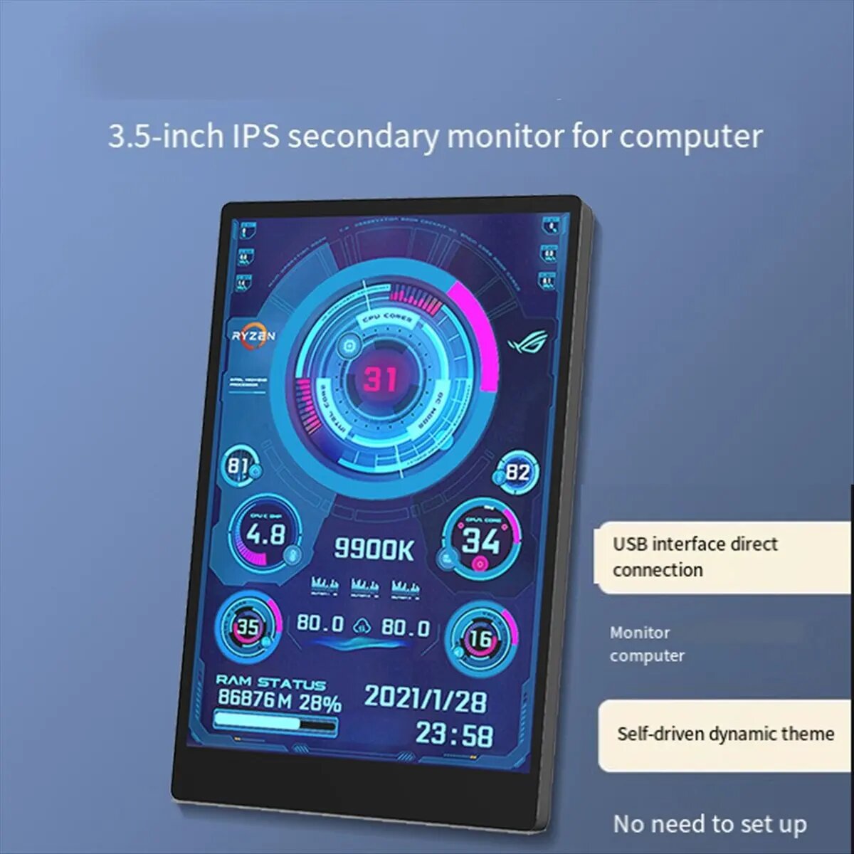 USB LCD-монитор A99X 3.5 дюйма для ПК