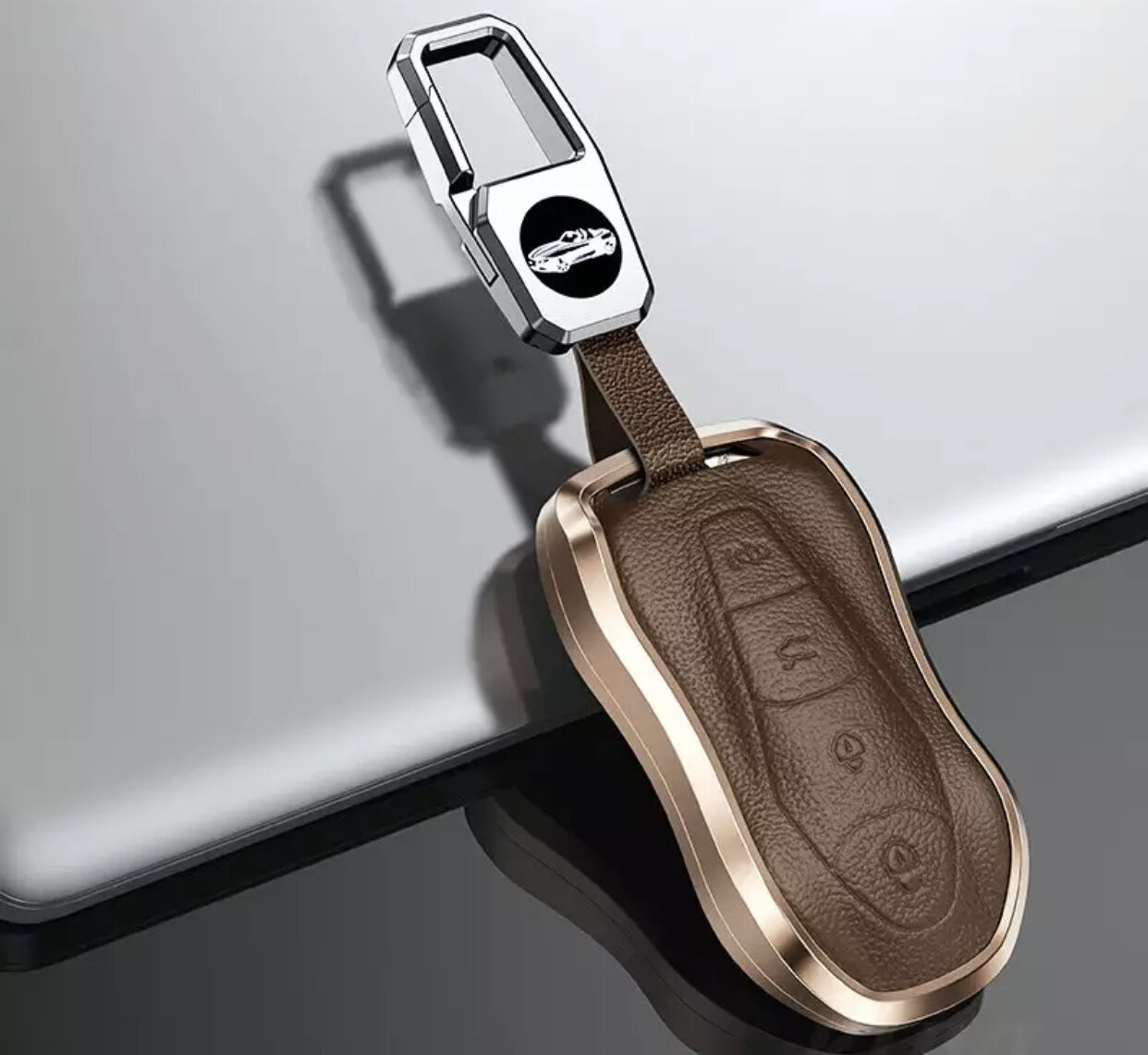Чехол для ключа автомобиля Geely Atlas Pro, Tugella / Джили Атлас Про, Тугелла braun metall