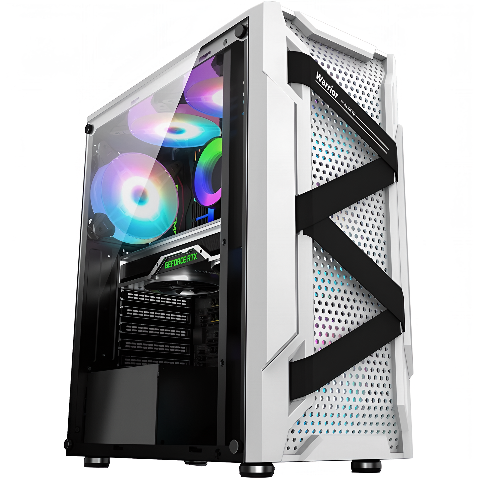 Корпус Midi-Tower ALSEYE Warrior-W TG, ATX, белый (AS.07.0004)