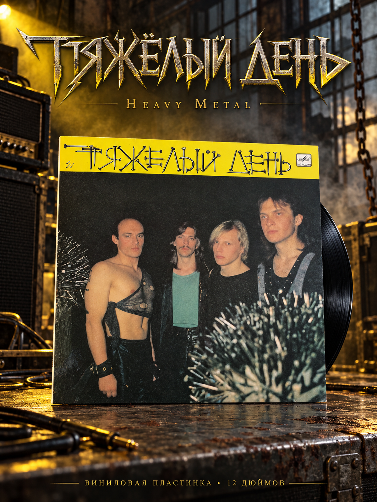 LP Тяжелый день. Heavy - metal. ex - Черный Кофе. Русский рок. Виниловая пластинка 12 дюймов. Мелодия СССР 1989 год.