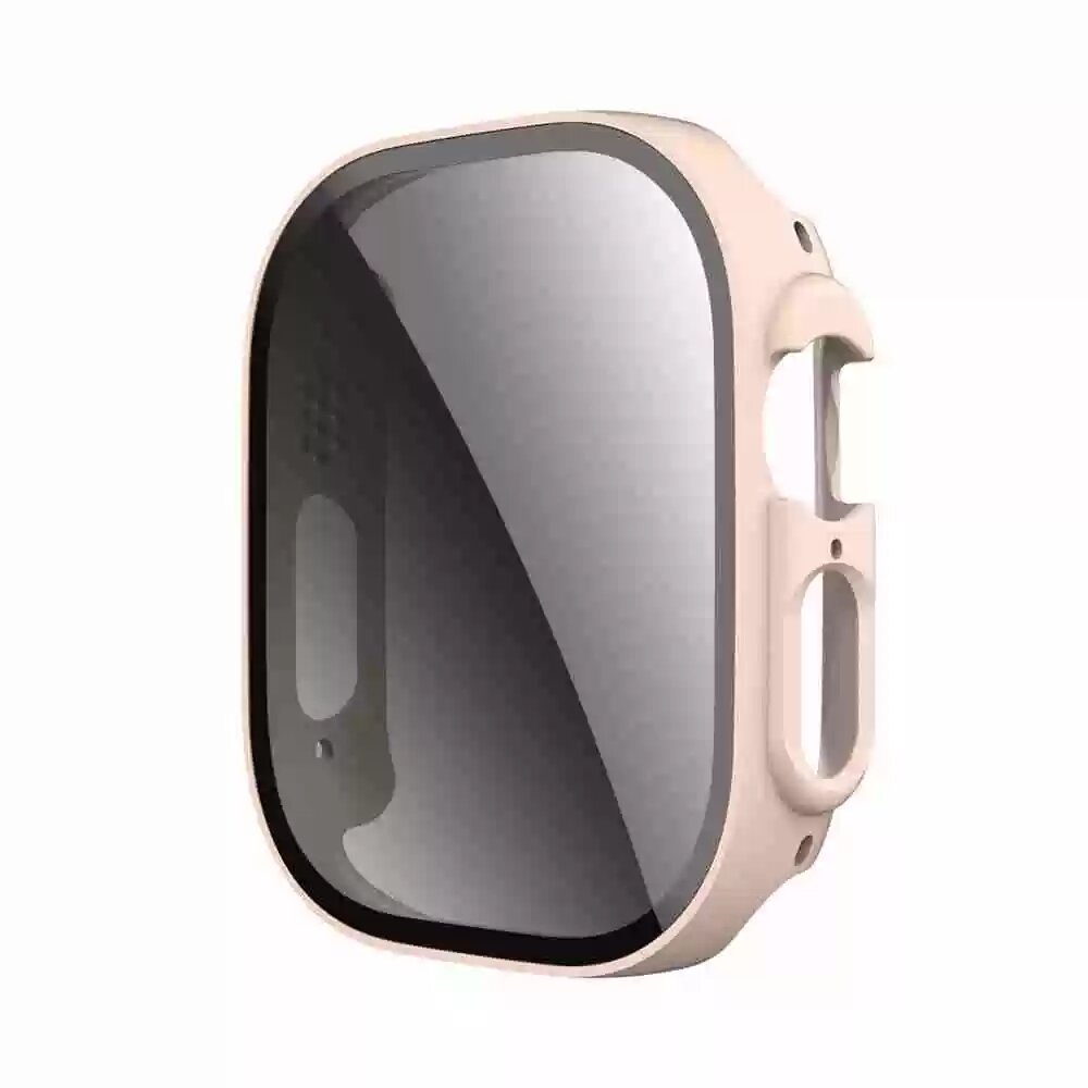 Высококачественный антибликовый чехол для умных часов Apple Watch S10, розовый, 46 мм, ПК-материал с закаленным стеклом