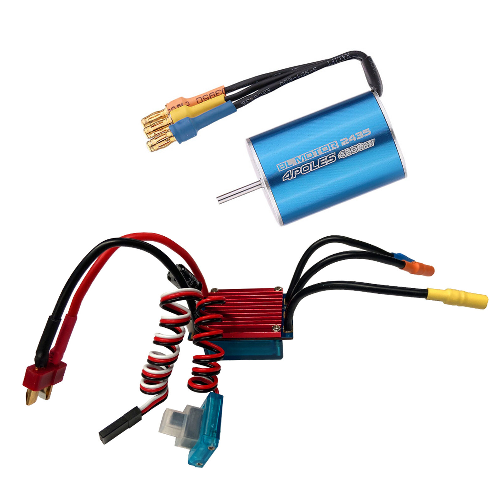 2435 4800KV 4P Бессенсорный бесщеточный двигатель с бесщеточным ESC 25A (электрический регулятор скорости) для 1/16 1/18 RC Car Truck