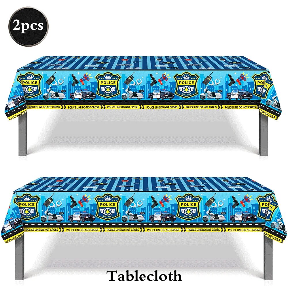 Одноразовый набор посуды для полицейской вечеринки EsenTroye Tablecloth-2pcs