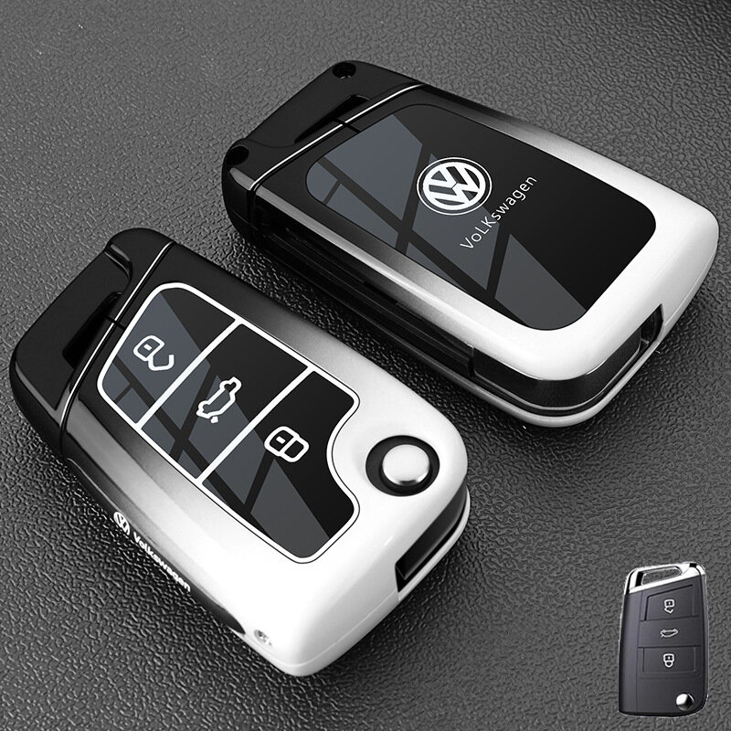 Ключевой чехол для Volkswagen Lingdu одинарная оболочка черно-белый для моделей 2015-2021