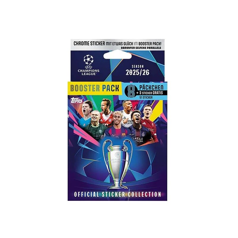 TOPPS Champions League 25/26, набор наклеек Eco Pack