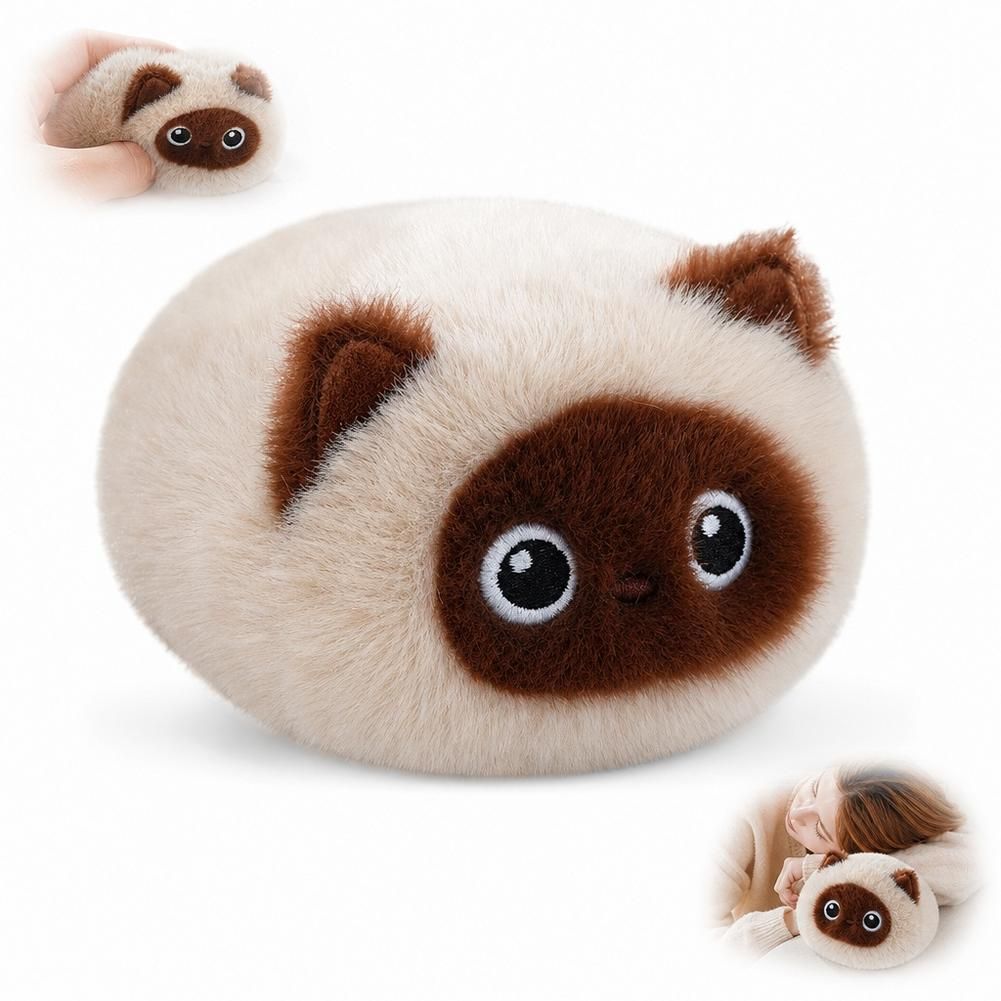 Мягкая игрушка кошка, 20 см, чёрная, с пушистыми ушками