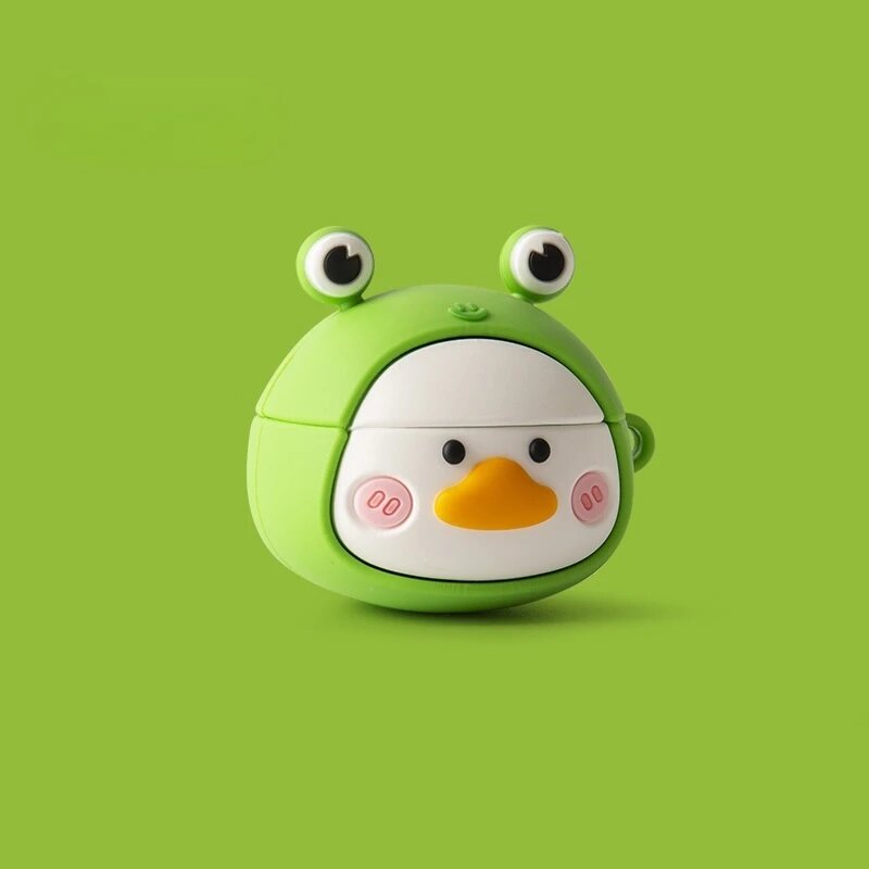 Чехол для Galaxy Buds FE Зеленый, Cute Duck