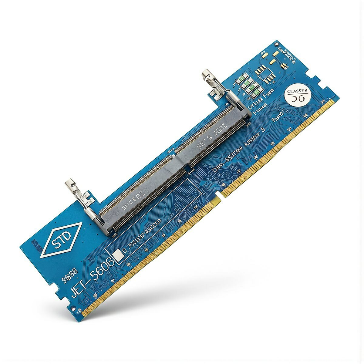 Компактный адаптер переходник для ноутбучной памяти DDR4 SODIMM под десктопный слот материнской платы для проведения тестовых операций с памятью