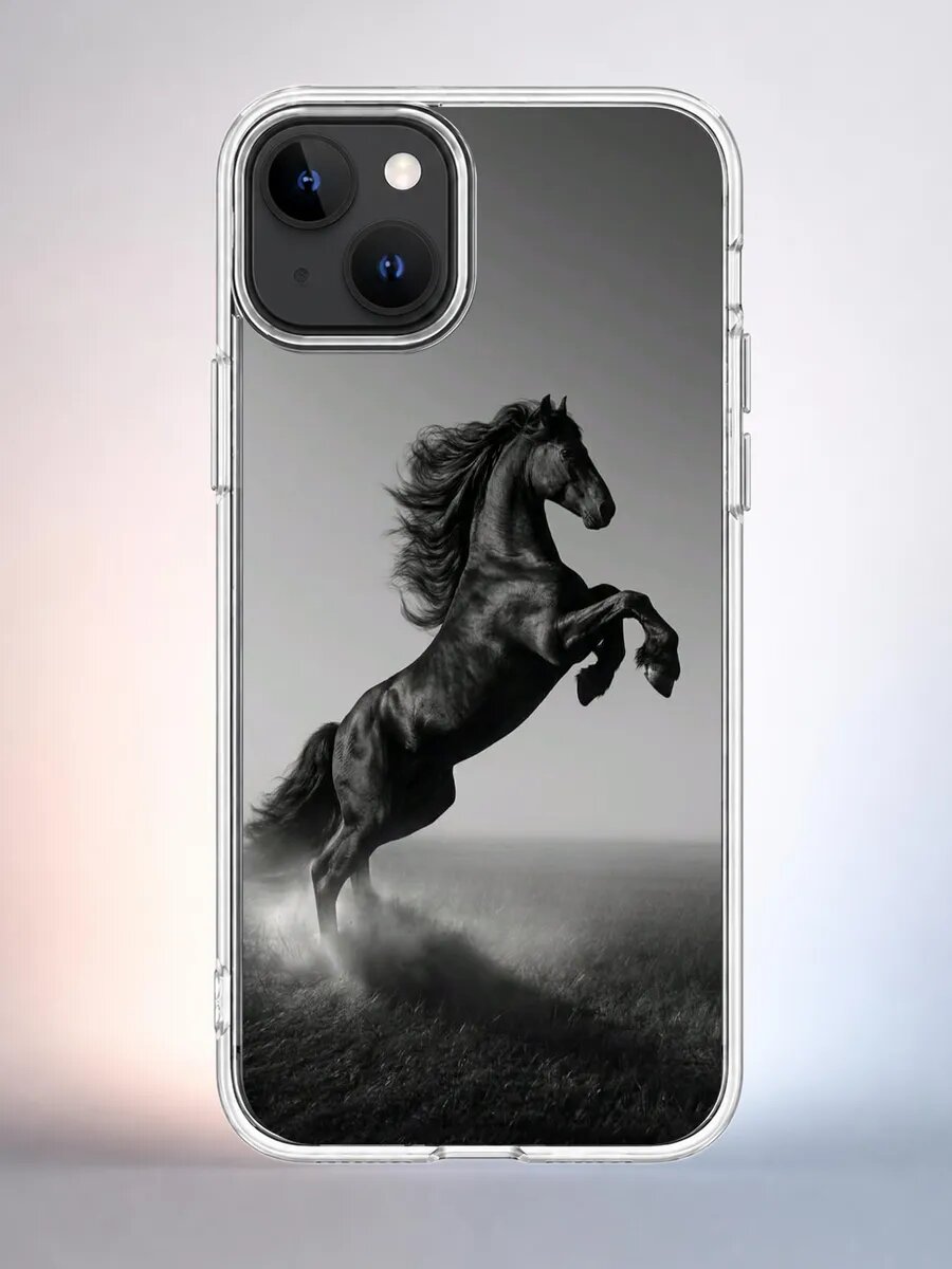 Чехол iPhone 13 конь на дыбах силиконовый
