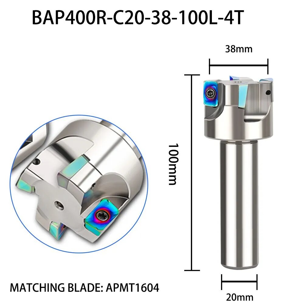 Фрезерная фреза с шестью шестаBAP400R-C20-38-100L-4T
