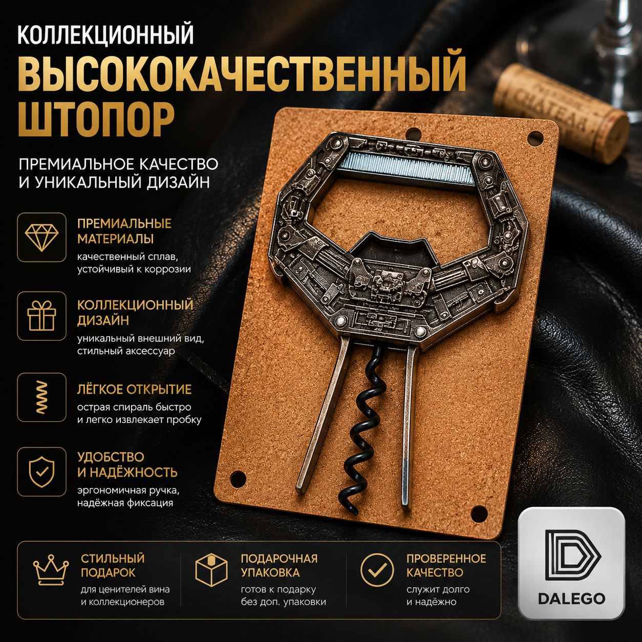Насос вакуумный для вина "Штопор"