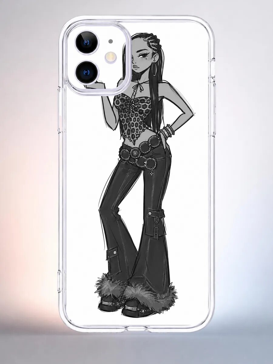 Чехол iPhone 11 девушка в Y2K Indie Sleaze