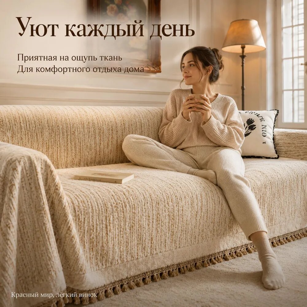 Защита для мягкой мебели от животных для дивана 180x340 см разноцветный