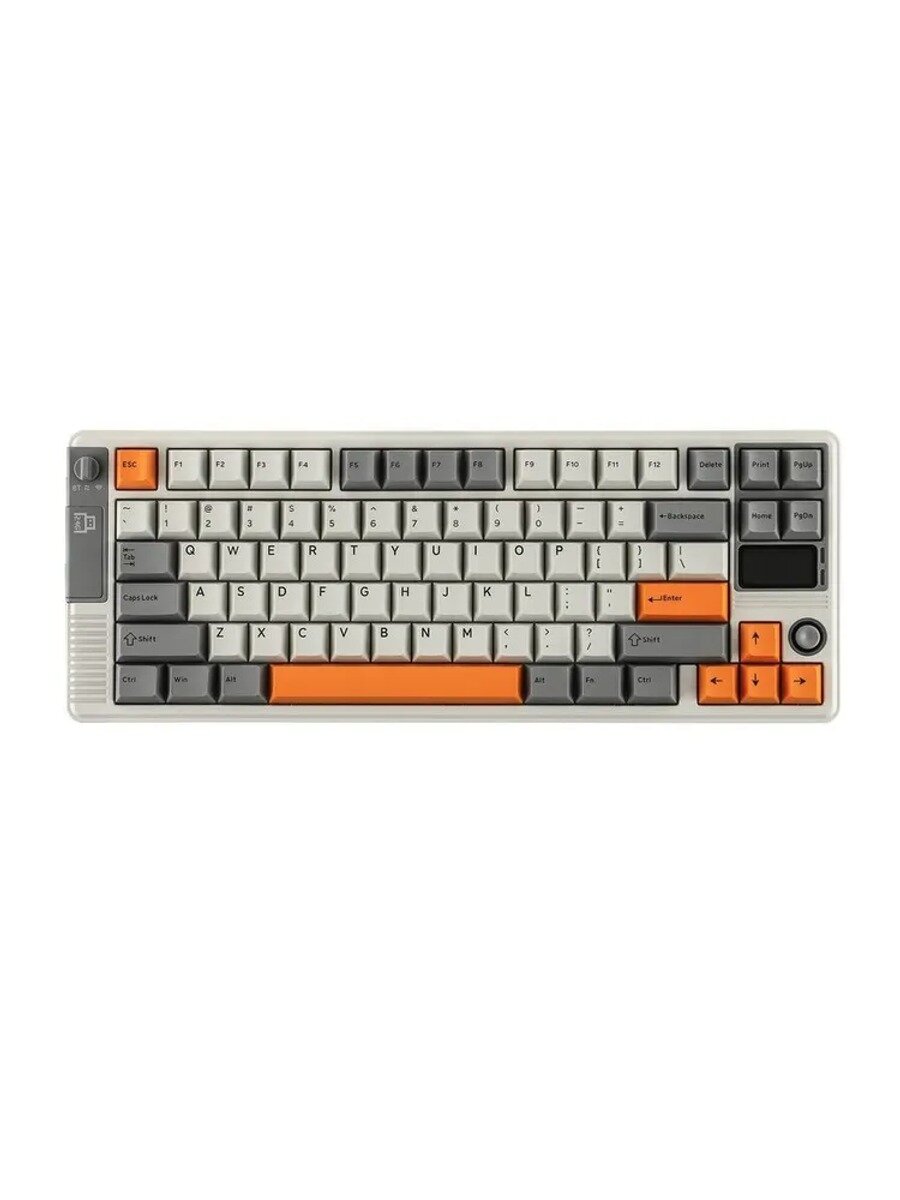 Беспроводная механическая игровая клавиатура EPOMAKER RT85, 82 клавиши, переключатели Wisteria Linear V2, белая с серым