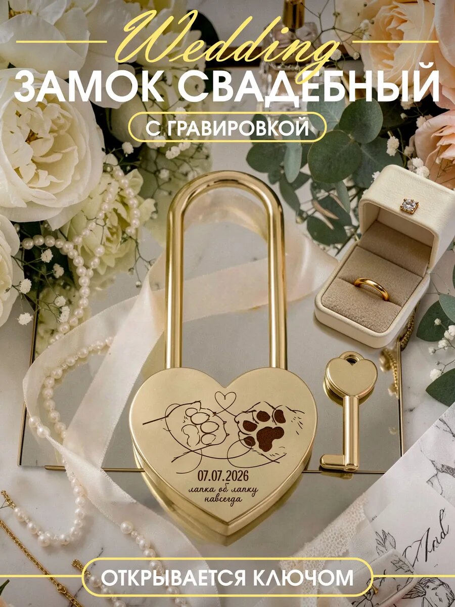 Свадебный замок с гравировкой 07.07.26