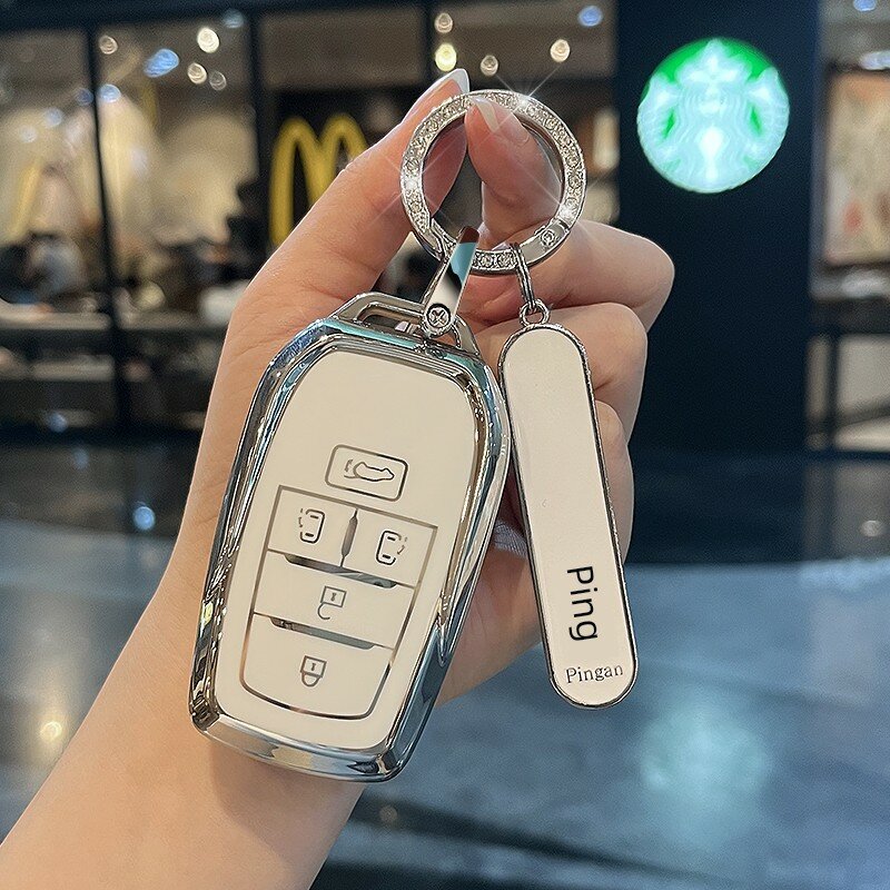 Чехол для ключа Toyota 5-ключевой белого цвета с номерным знаком, совместим с моделями Sienna, Camry, Alphard,